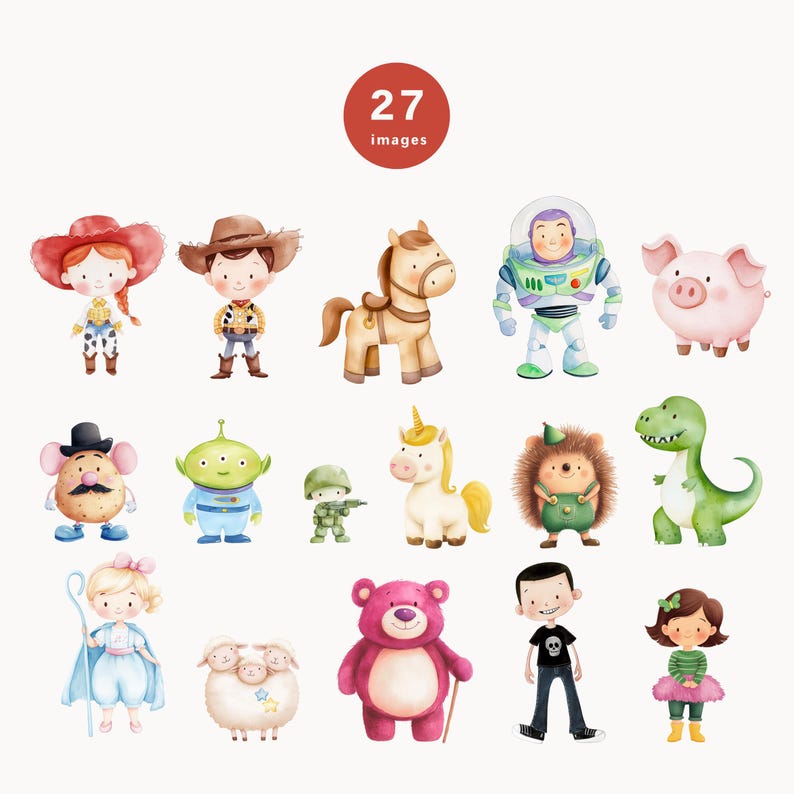 Cute Toy Story Clipart, Toy Story Watercolor, Woody, Buzz Lightyear ...