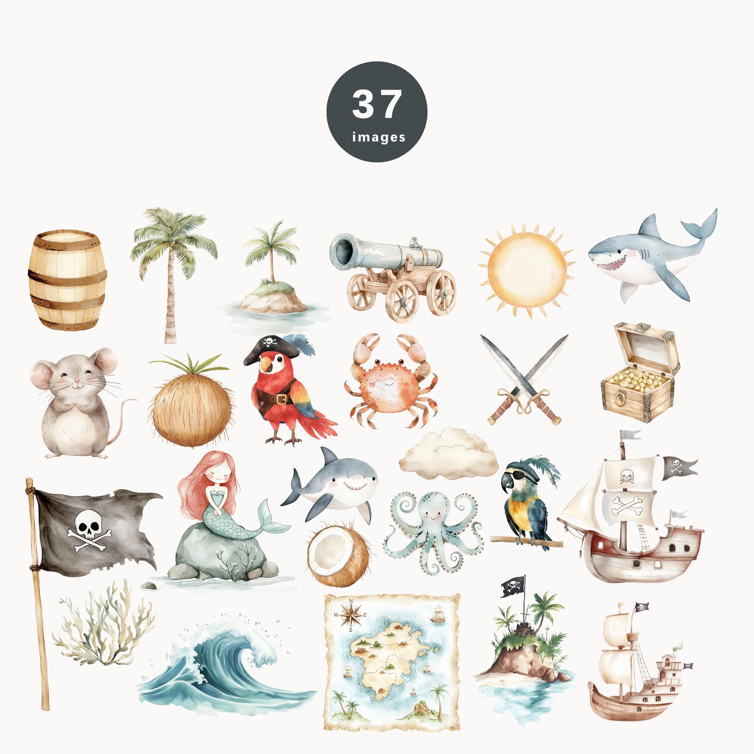 Cute Pirate Clipart, Cute Pirate Caribbian Clipart PNG, Treasure Trove ...