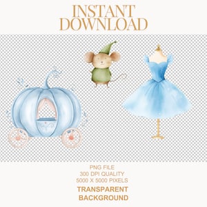 Cute Cinderella Clipart, Cinderella Princess PNG, Glass Slipper, Castle ...