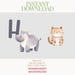 Watercolor Animals A-Z Clipart, Animal Alphabet Clipart, Nursery Decor ...