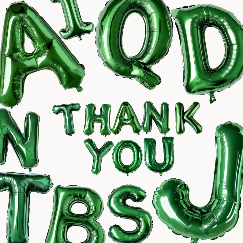 Green Foil Balloon Alphabet Clip Art, Green Alphabet Graphics in PNG ...