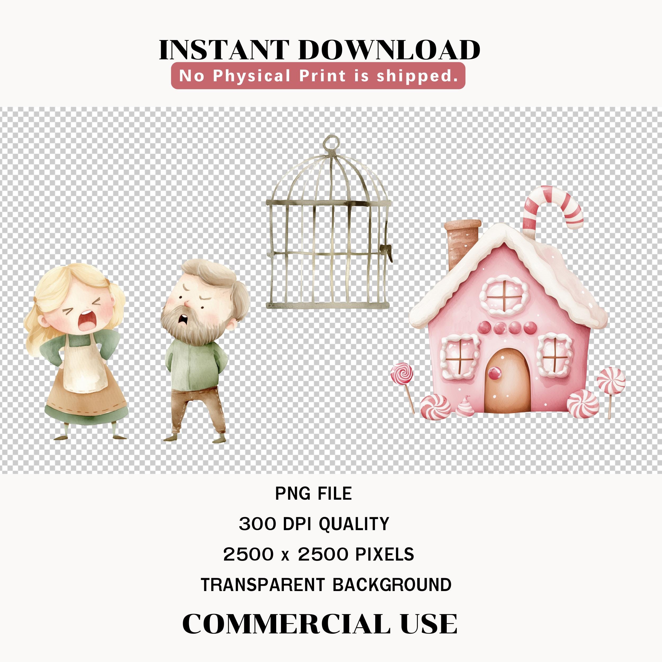 Hansel and Gretel Cute Watercolor Clipart, Fairy Tale, Brothers Grimm ...