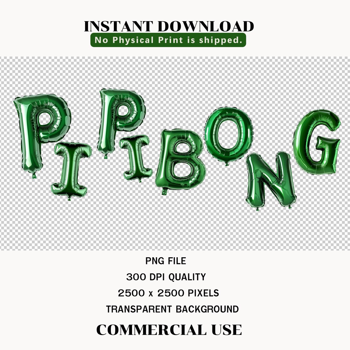 Green Foil Balloon Alphabet Clip Art, Green Alphabet Graphics in PNG ...