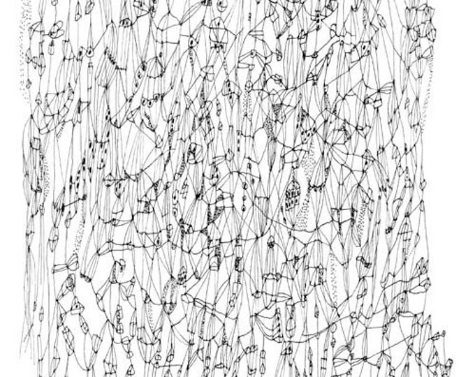 Star Chart - Line Drawing Art Print From Original Drawing Black and ...