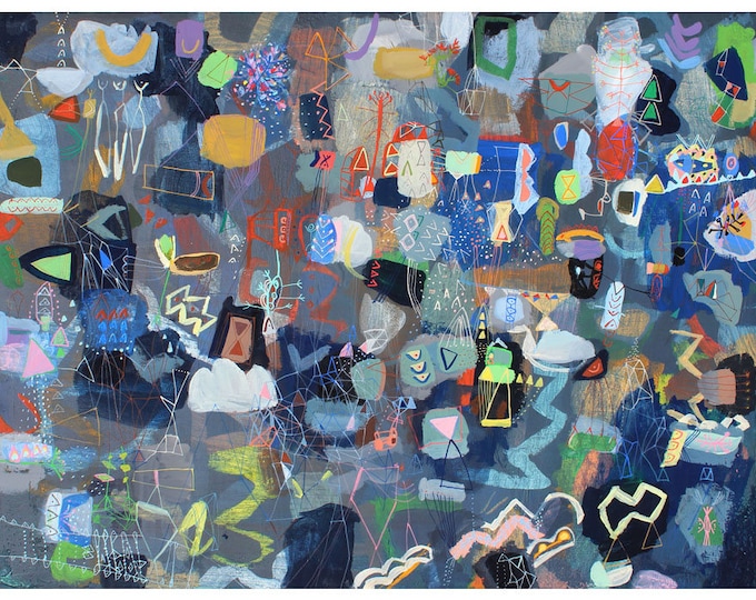 Wakinyan - Abstract Print From Nature Colorful Imaginary Landscape Art ...