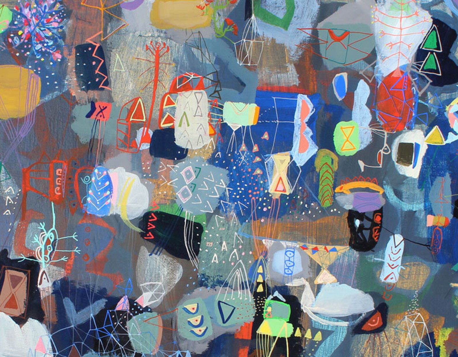 Wakinyan - Abstract Print From Nature Colorful Imaginary Landscape Art ...