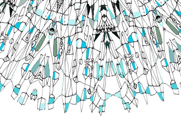 Oslo 74 - Drawing Print Abstract Art Print Blue Art Print Giclee Art ...