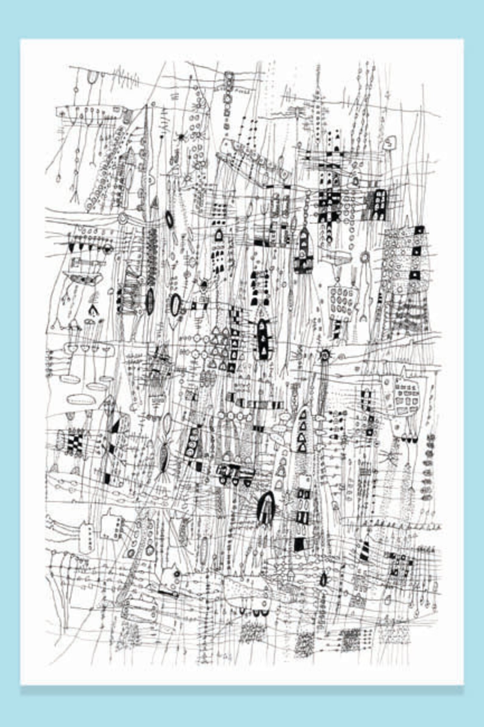 City Life art print fine art city drawing archival line | Etsy