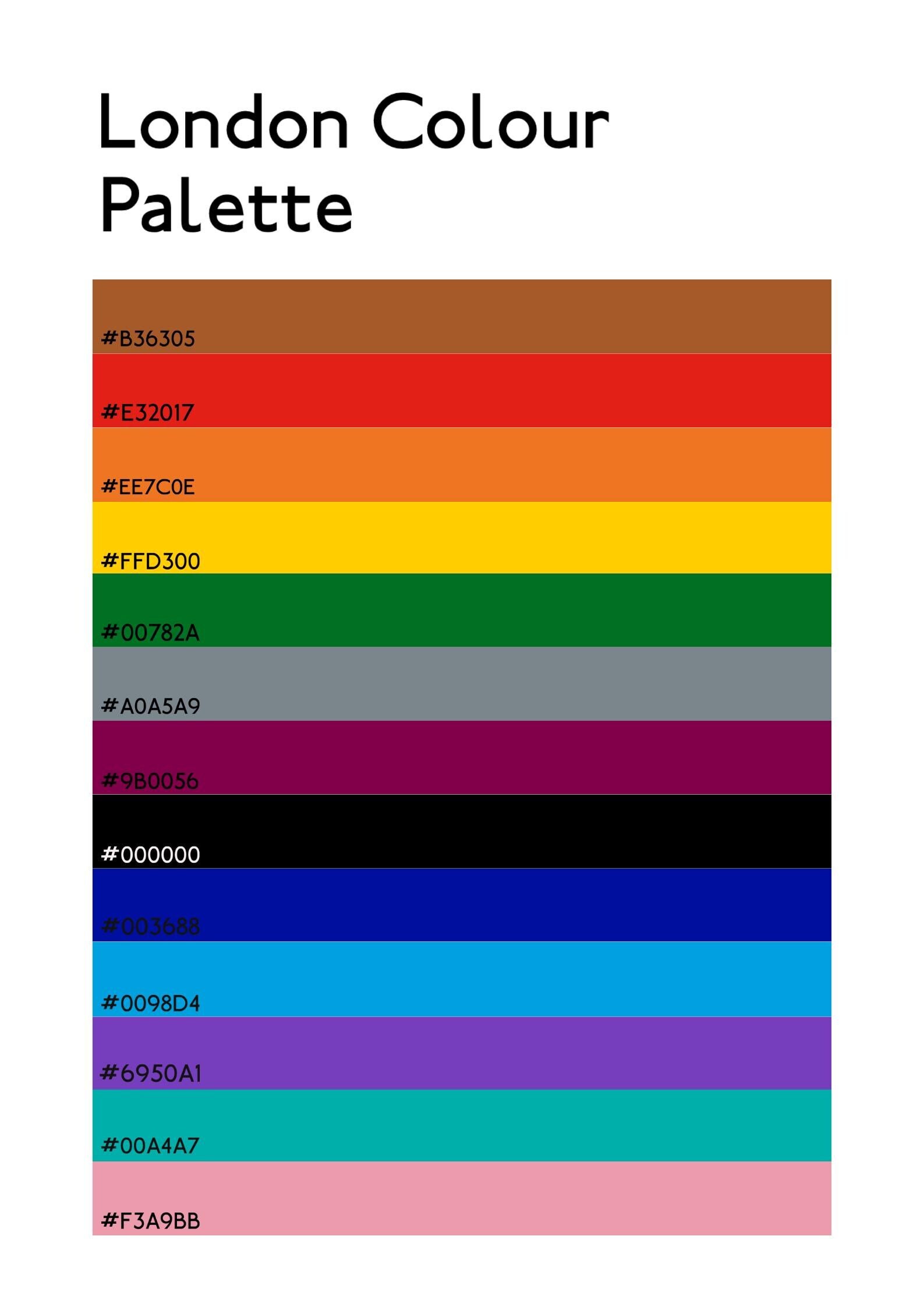 London Colour Palette Poster - Etsy