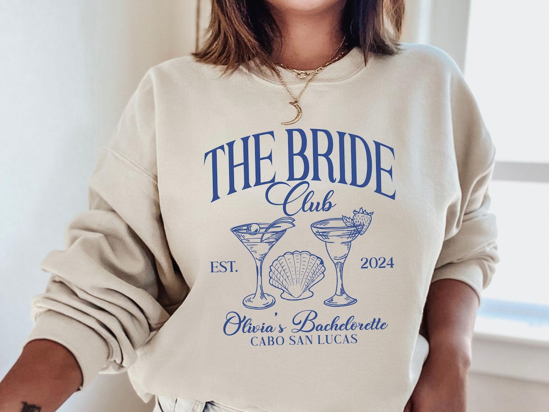 The Bride Club Custom Bridal Shower Sweatshirts, Bridesmaid Sweatshirts ...