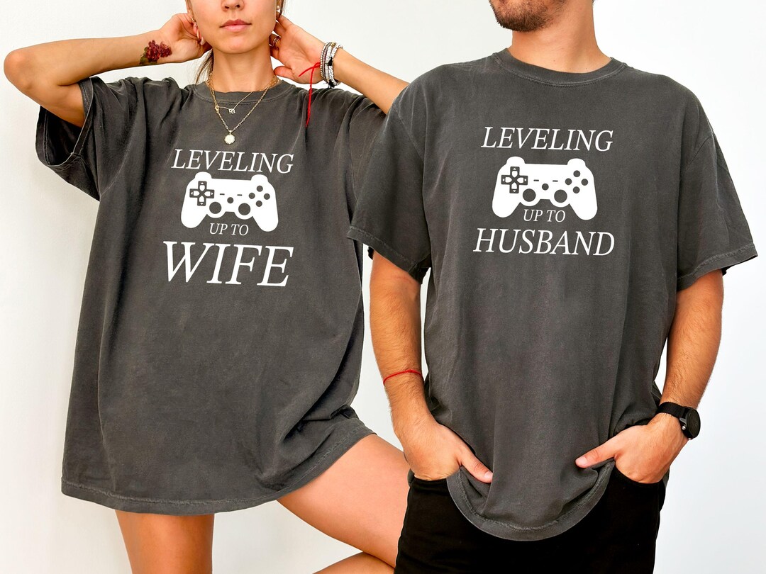Leveling up to Wife Husband Shirt: Gamer Wedding Comfort Colors Tee - Etsy
