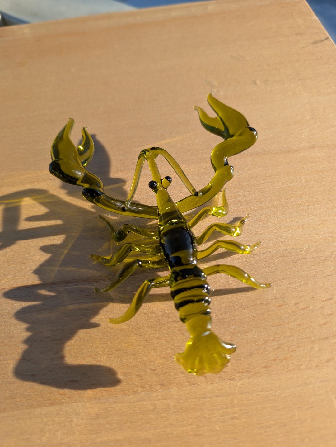 Blown Glass Green Crayfish Figurine, Green Glass Crayfish, Glass ...