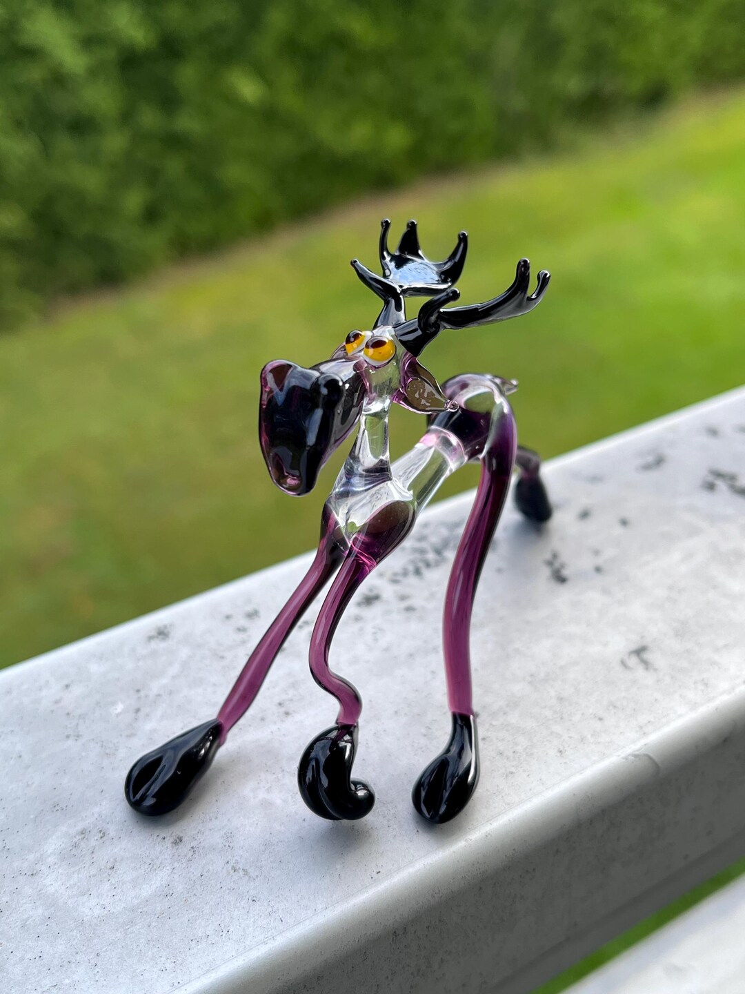 Glass Figurine of a Happy Moose. Glass Moose. Moose Figurine. A ...