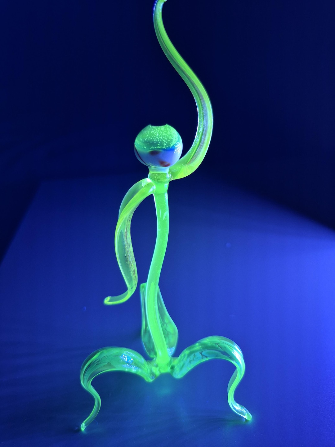 Uranium Glass Eye – Collectible Figurine, Handmade Lampwork Art ...