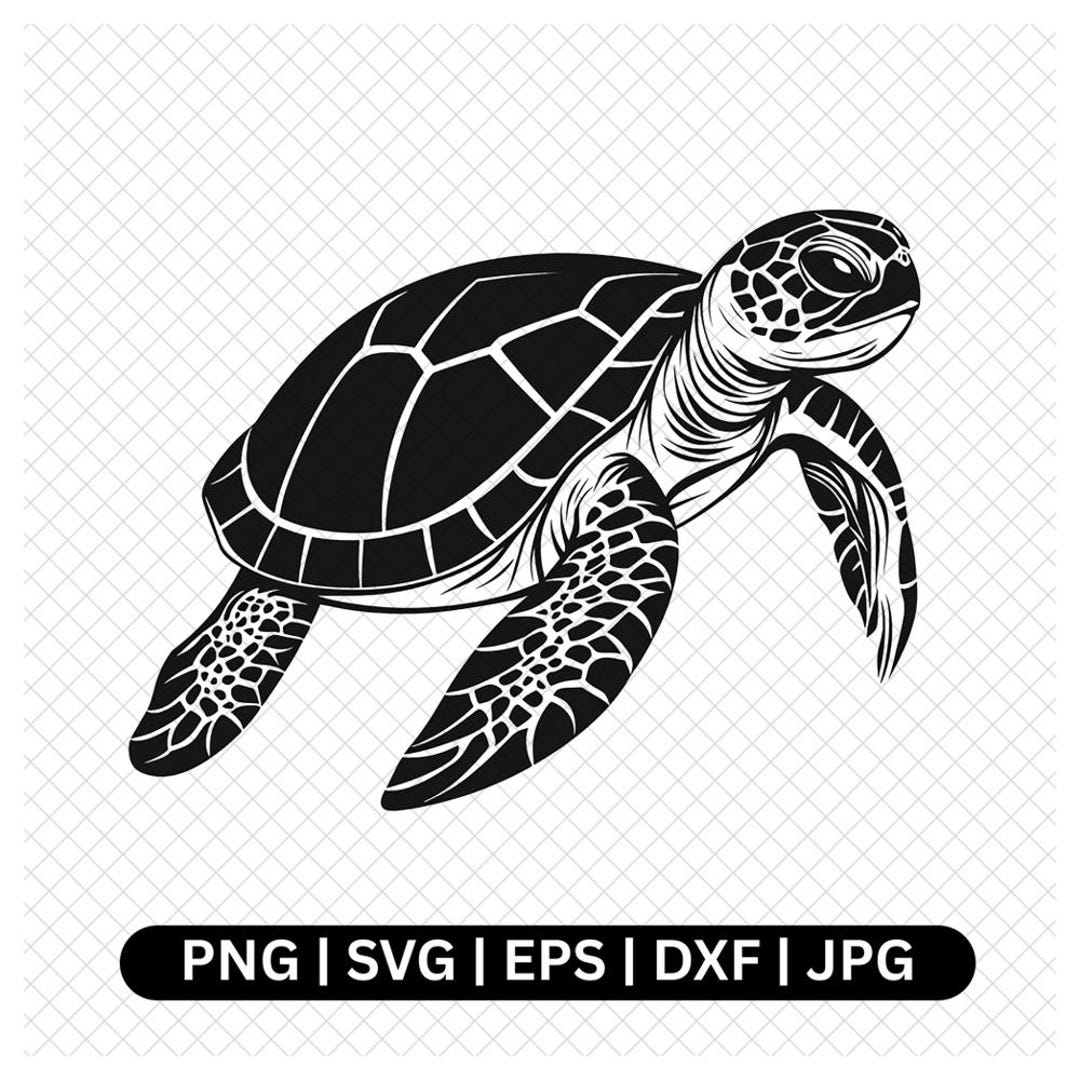 Sea Turtle Digital, Turtle Vector Design, Marine Life SVG, PNG, Eps ...