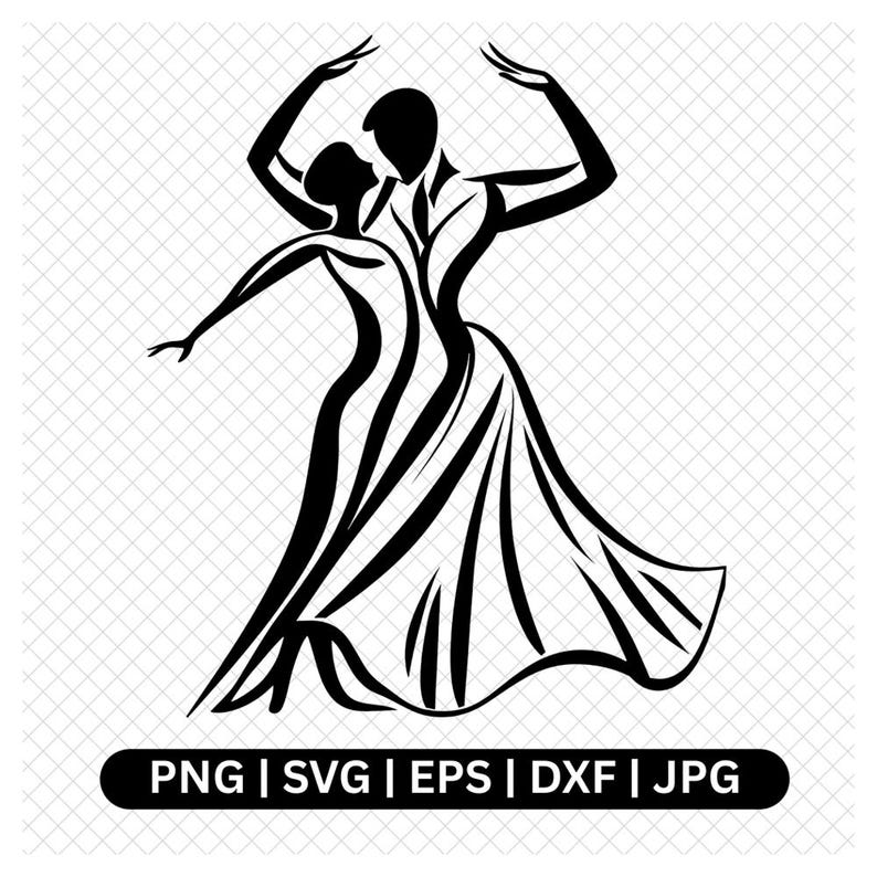 Ballroom Dance Svg, Dancing Couple Png, Salsa Silhouette Eps, Dance ...