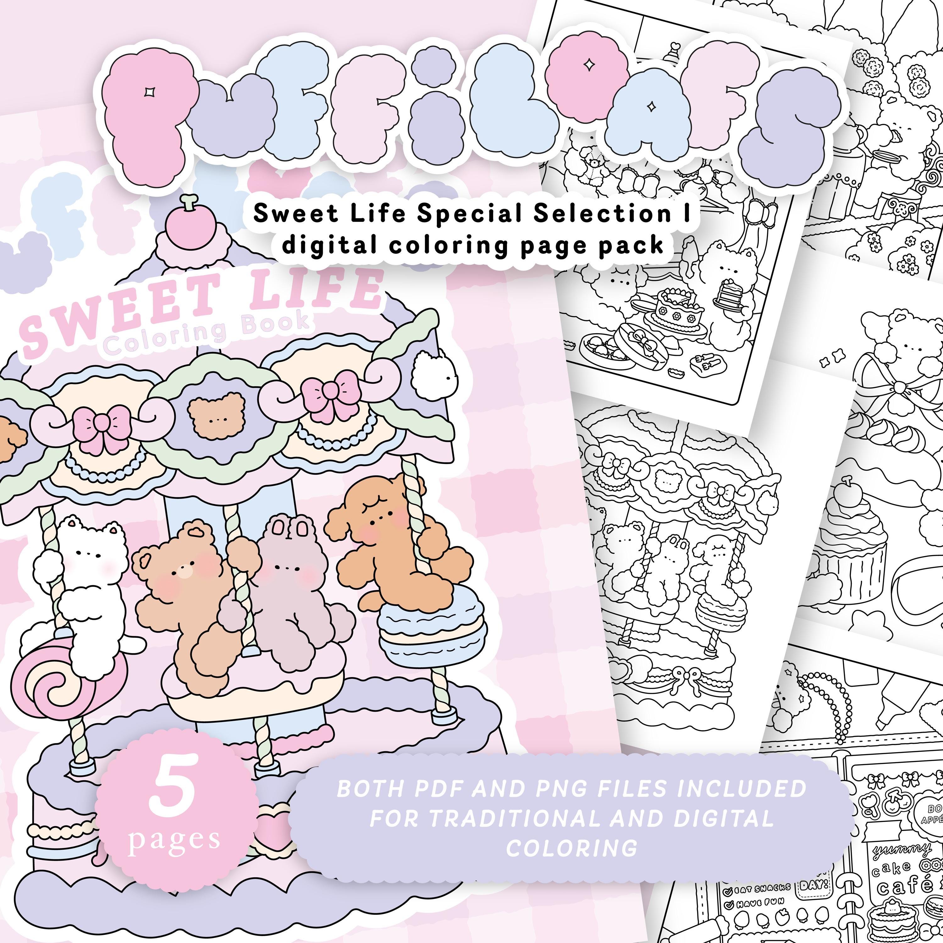 Sweet Life Special Selection 1 Digital Hand-drawn Kawaii Coloring Pages ...