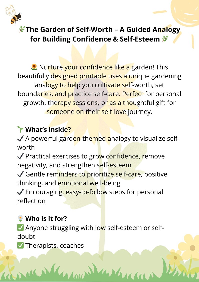 The Garden of Self-worth Analogy: an Easy-to-understand, 4-page ...