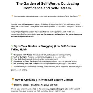 The Garden of Self-worth Analogy: an Easy-to-understand, 4-page ...