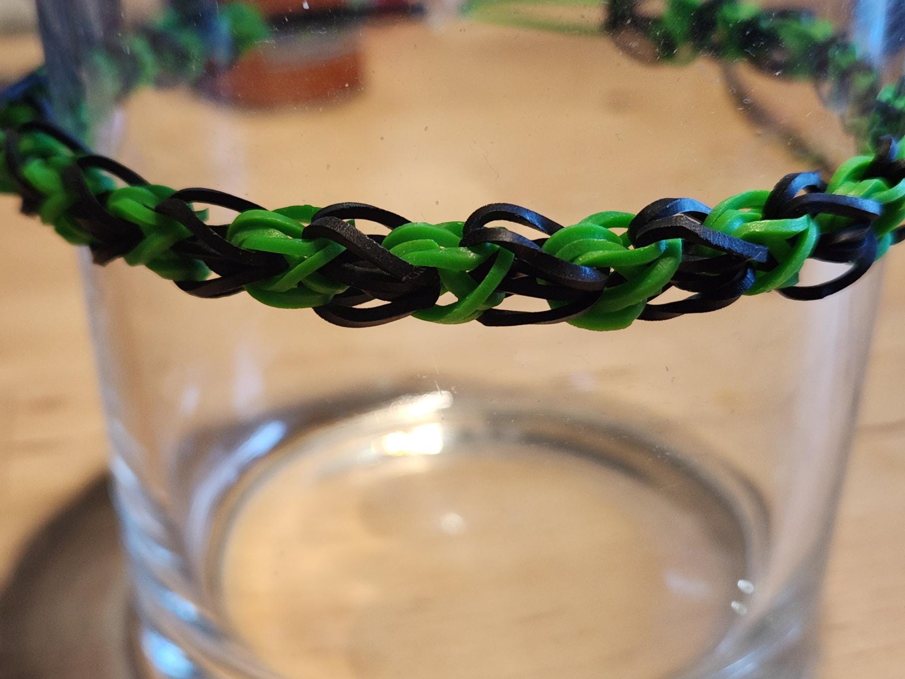 Black & Green Rubber Band Choker With Diamond-ish Pattern - Etsy