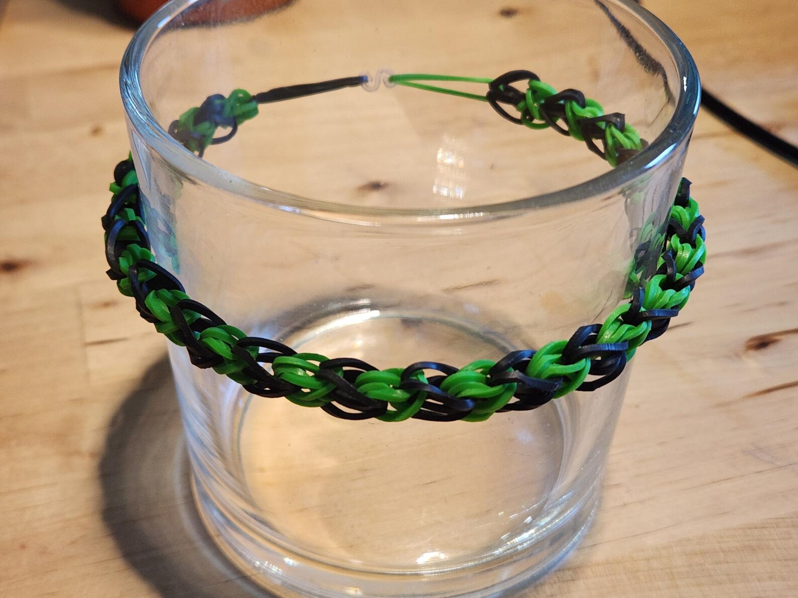 Black & Green Rubber Band Choker With Diamond-ish Pattern - Etsy