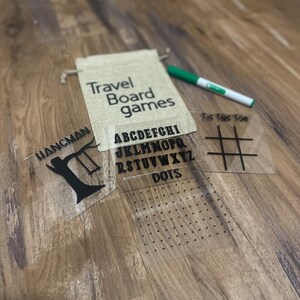 Tic Tac Toe | Dots | Hangman | Travel Resusable Board Games - Etsy