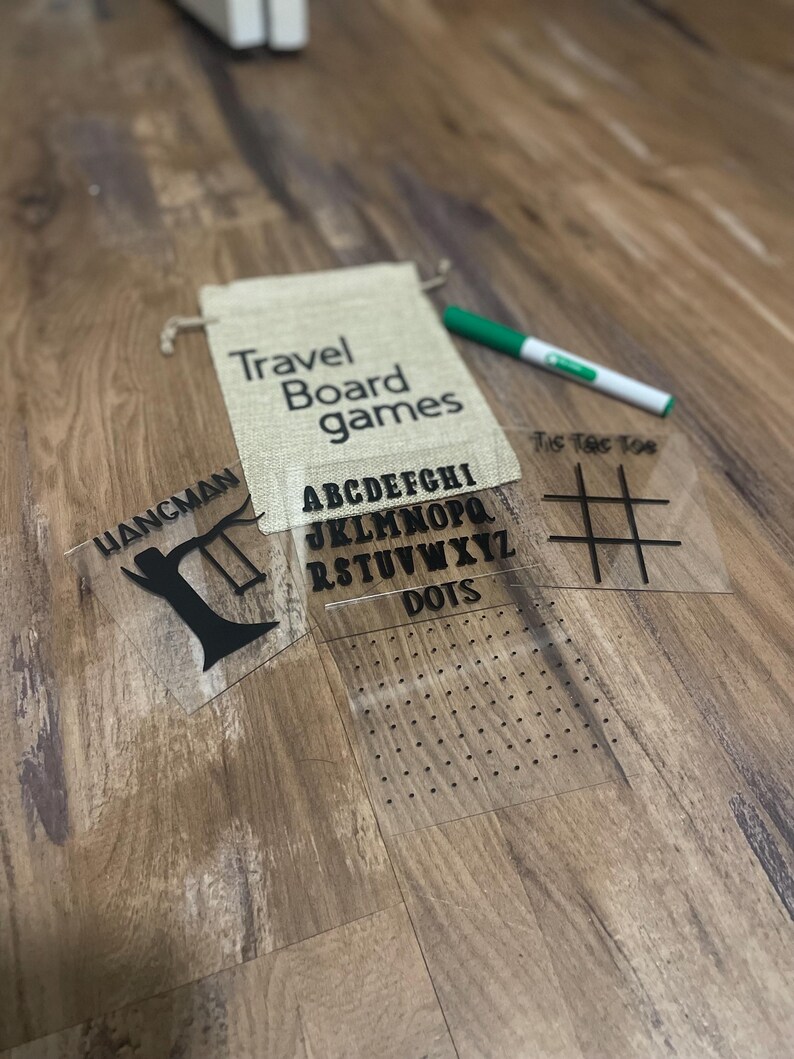 Tic Tac Toe | Dots | Hangman | Travel Resusable Board Games - Etsy