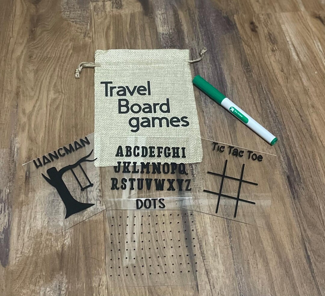 Tic Tac Toe | Dots | Hangman | Travel Resusable Board Games - Etsy