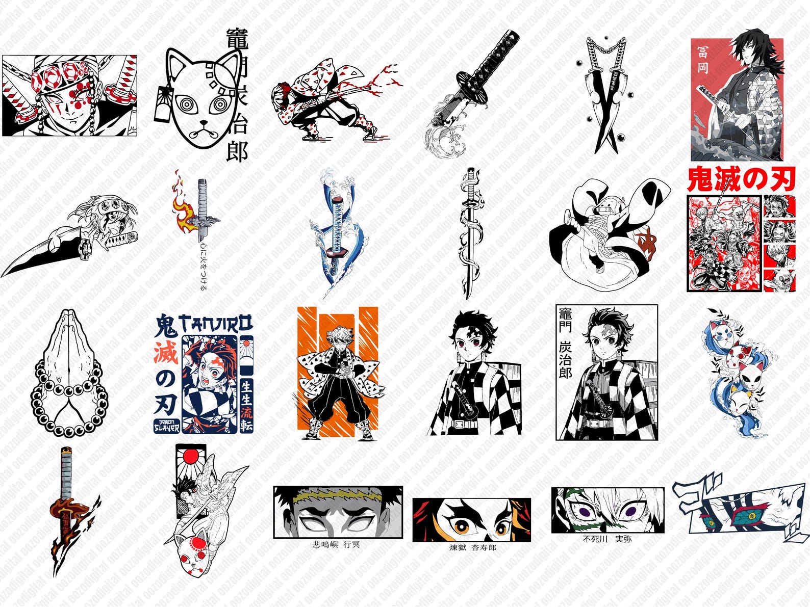 100 Demon Slayer Design Bundle (svg, Png, Dxf, Eps, Ai) | Anime Cut ...