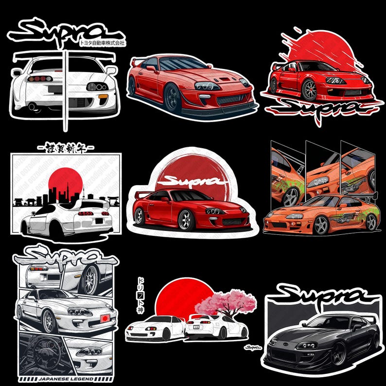 Toyota Supra T-shirt Designs | JDM Car PNG Bundle (digital Download) - Etsy