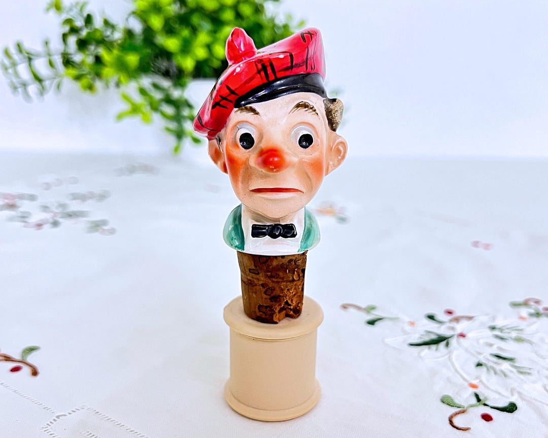 RARE Vintage Goebel Bottle Pourer From the 1950s of a Startled Man ...