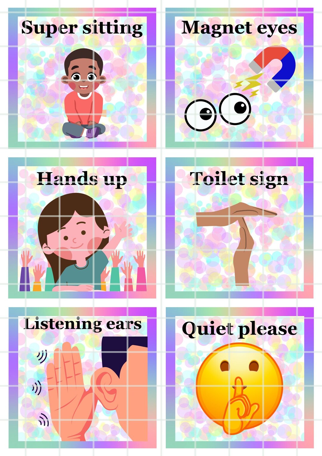 Teacher Visual Behaviour Cue Cards, Autistic Children, Classroom ...