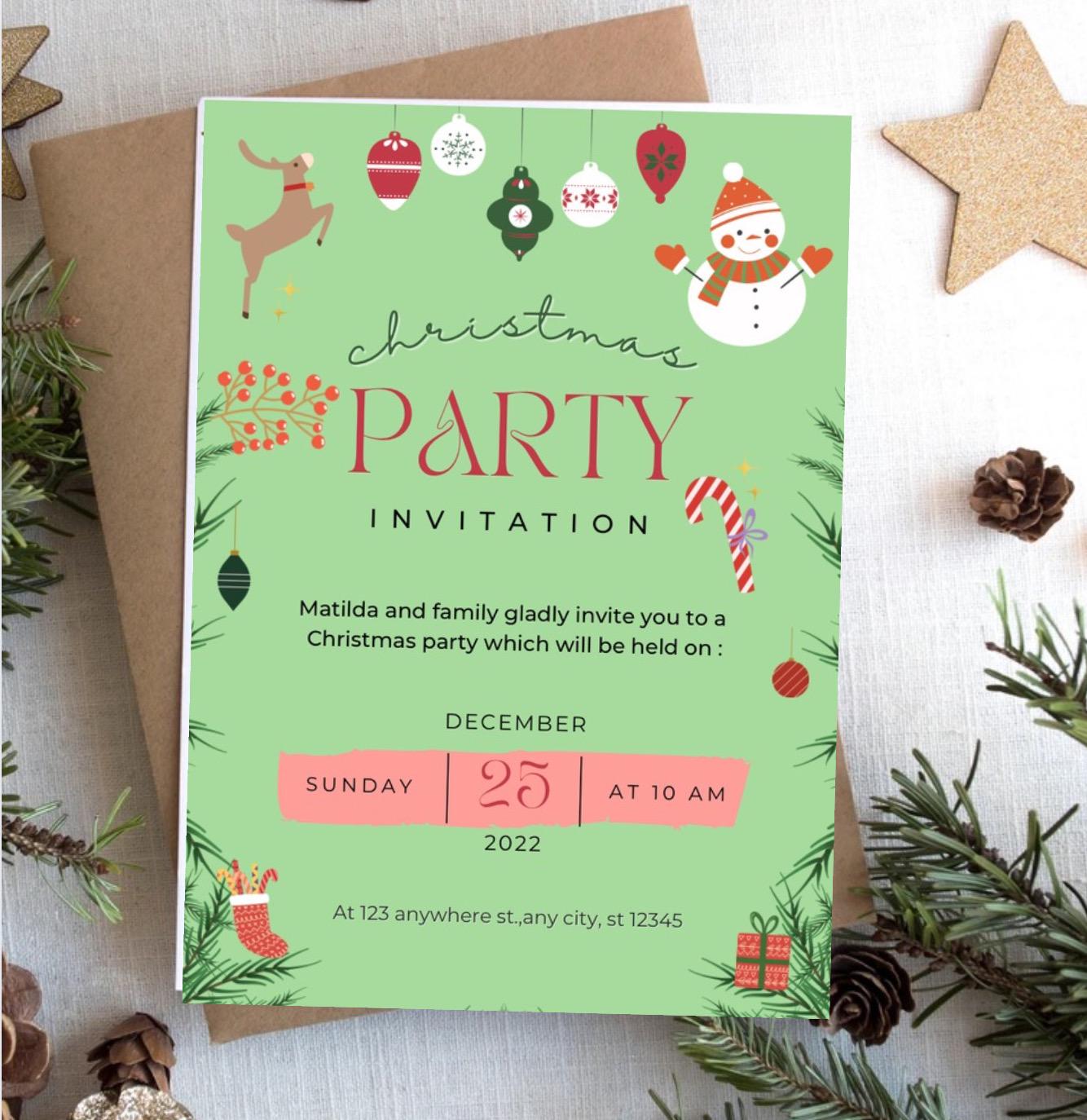 Editable Christmas Party Invitation - Etsy