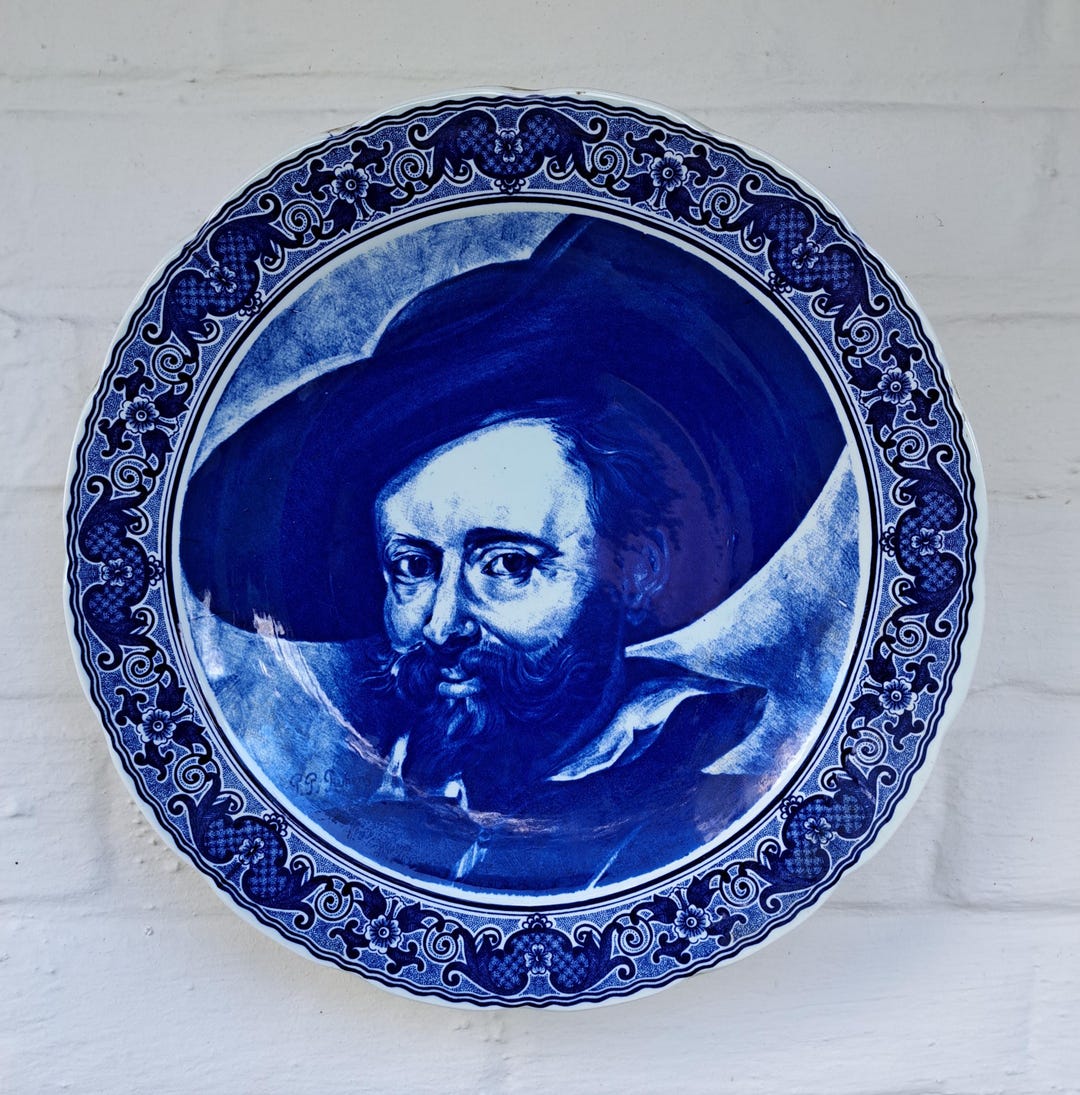 Wall Plate Boch Delft Blue Earthenware Faience Diameter 31 Cm - P. P ...