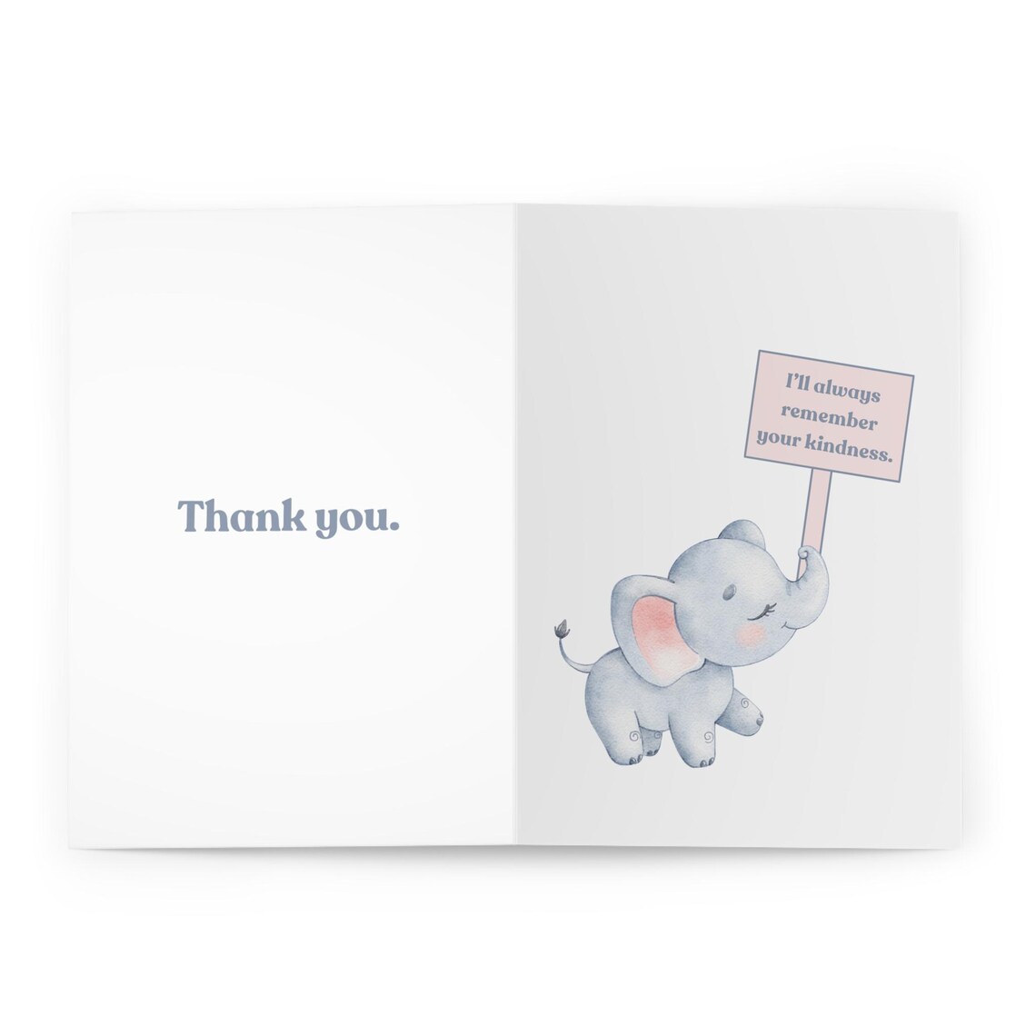 Remembering Elephant Thank You Greeting Cards Set, an Elephant Never Forgets, Appreciation and ...