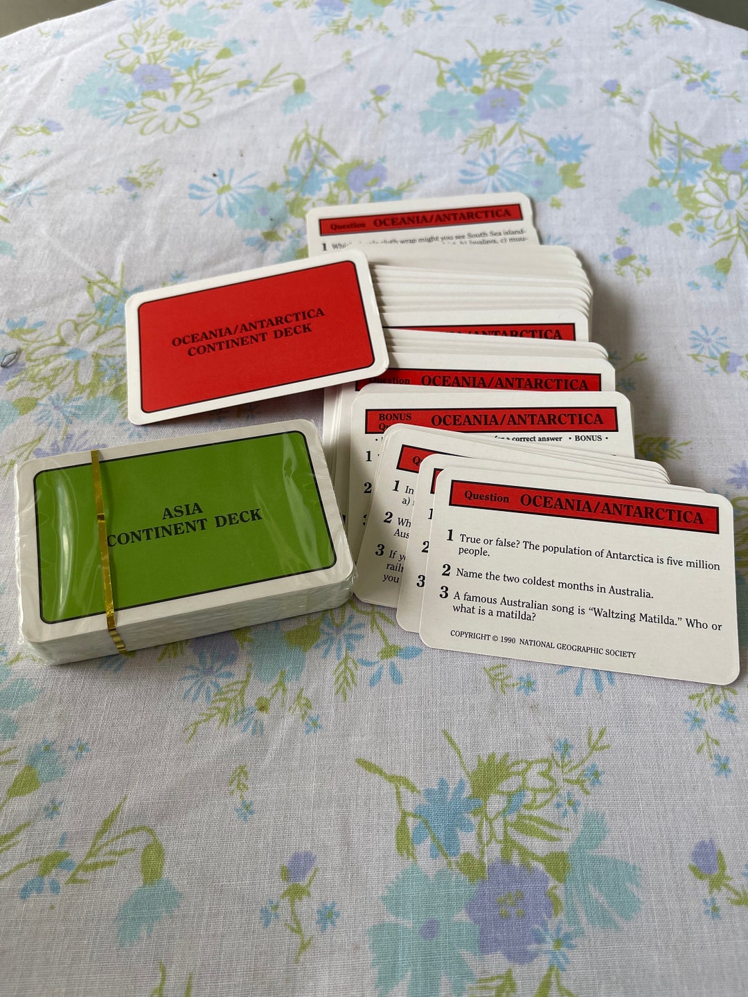 Vintage Lot of NATIONAL GEOGRAPHIC Game Trivia Cards Asia Antarctica ...