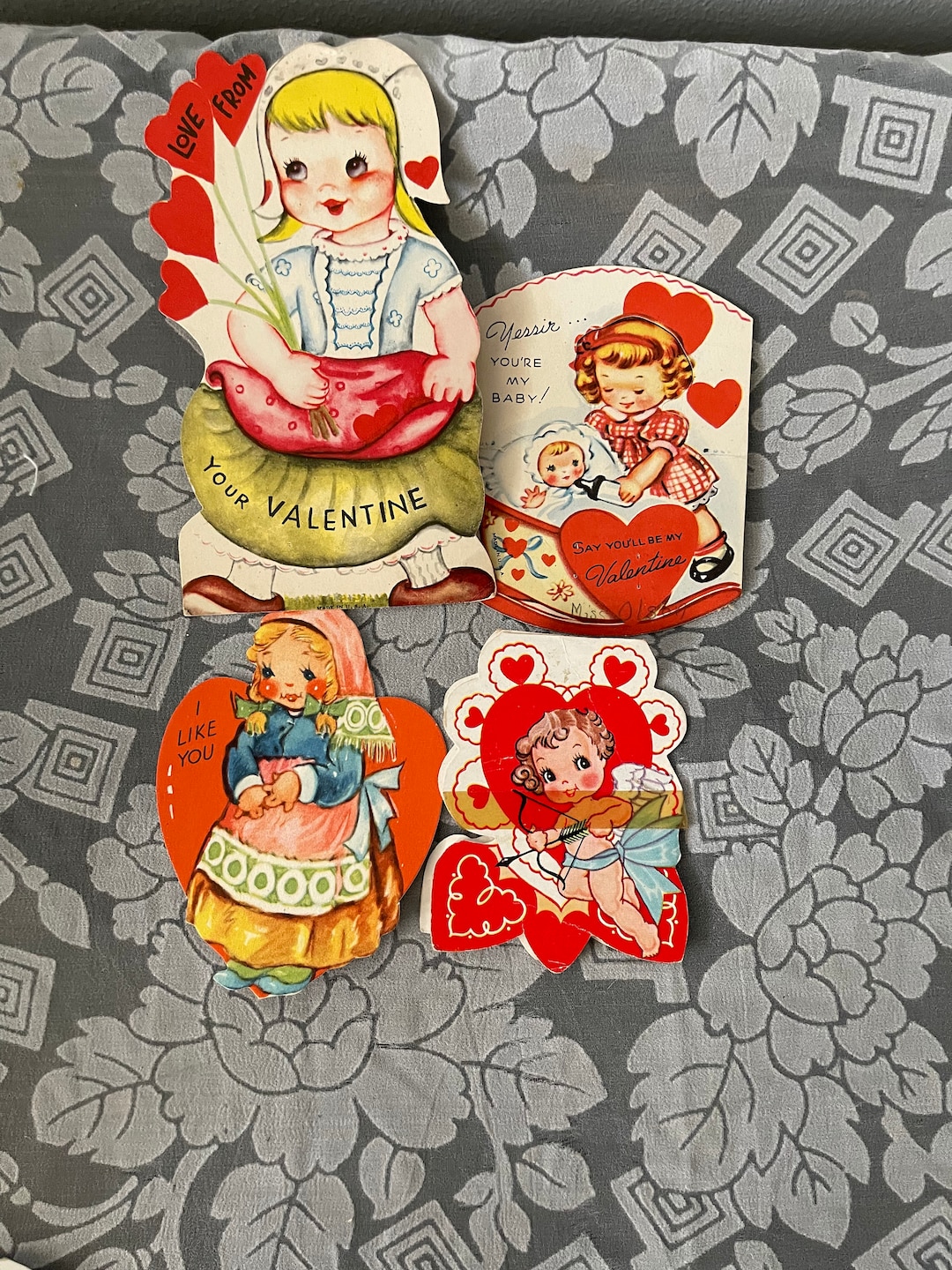 Vintage VALENTINES CARDS Lot of 4 GIRLS Dutch Girl - Etsy