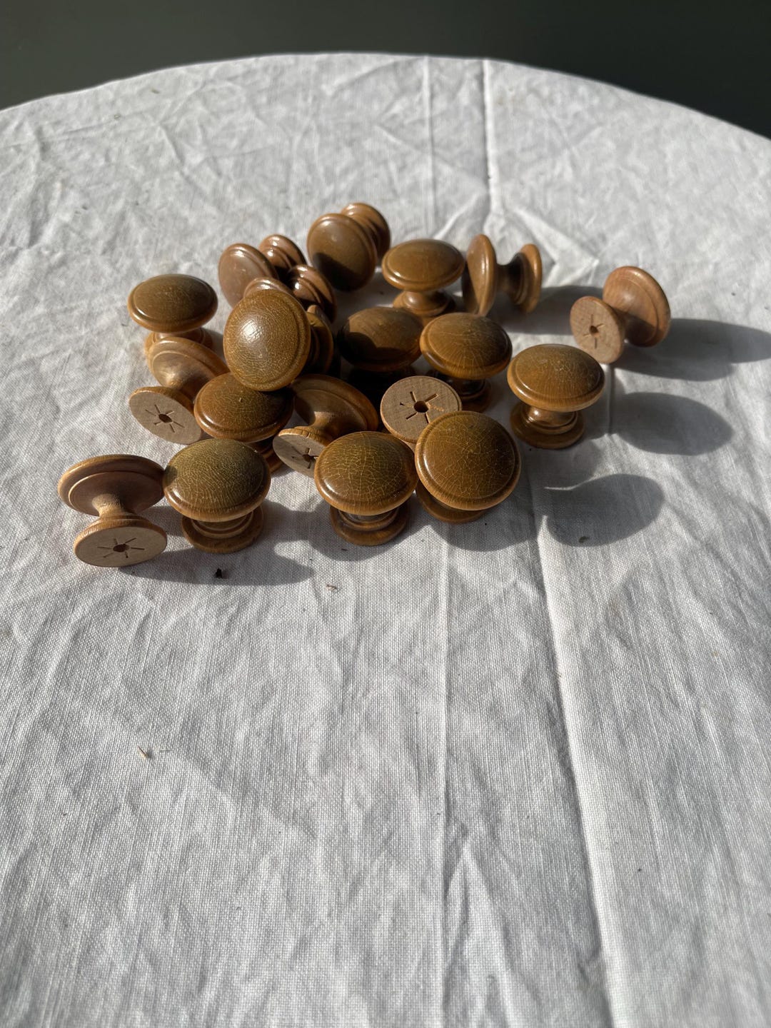 Vintage CRAFT Wood Lot of 20 Small Knobs Cabinet Knobs Crafts Projects ...