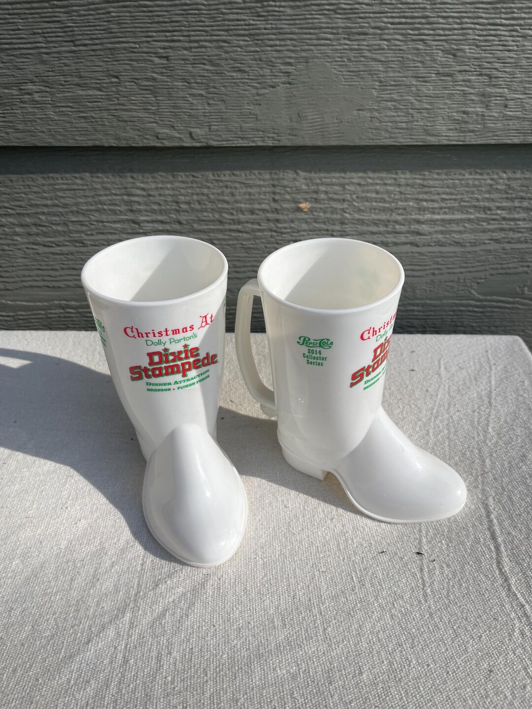 Vintage CHRISTMAS Lot of 2 Western Boot Cups Dolly Parton Christmas ...