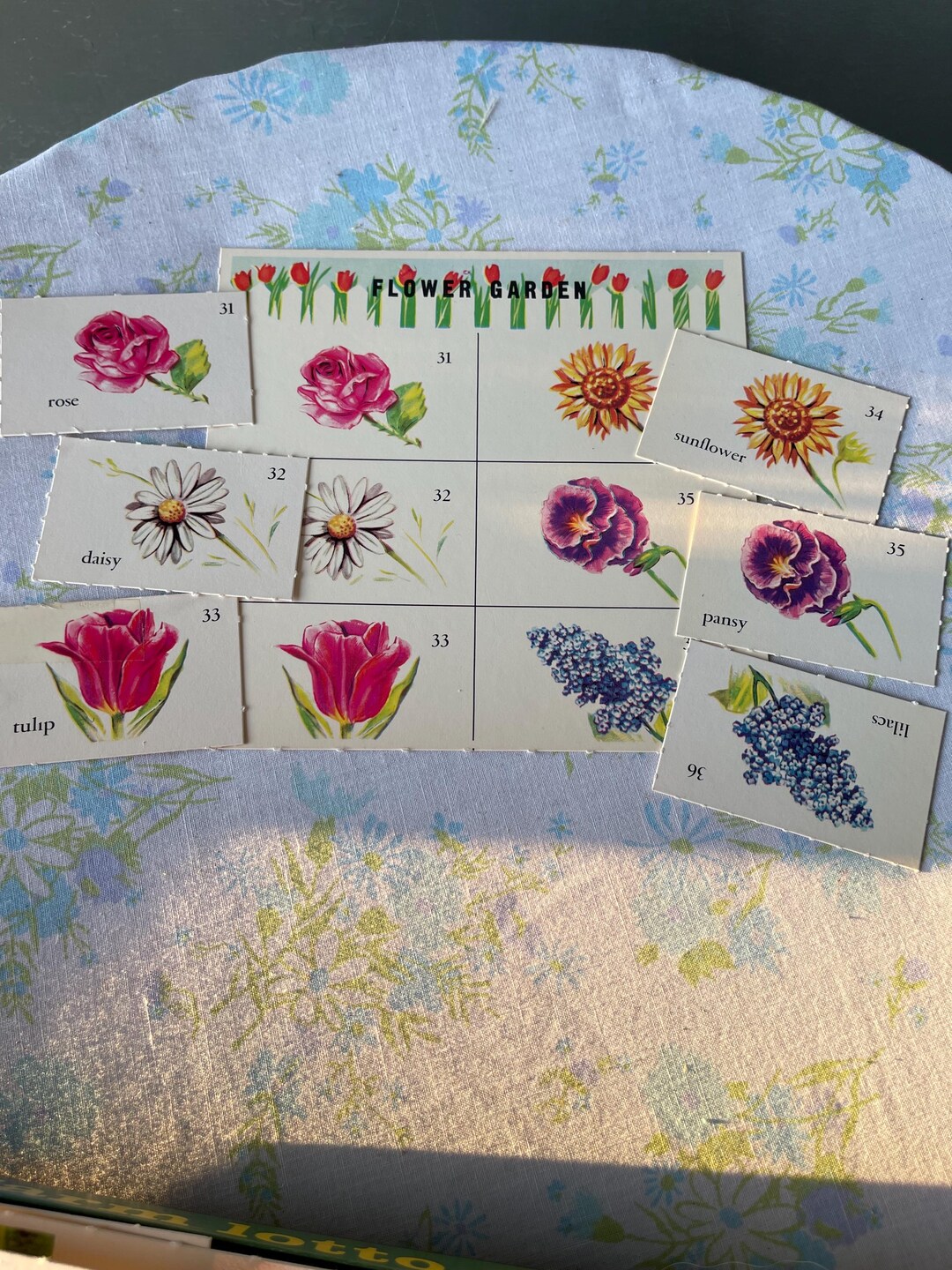 Vintage FLOWERS Game Pieces From FARM LOTTO Scrapbooking - Etsy