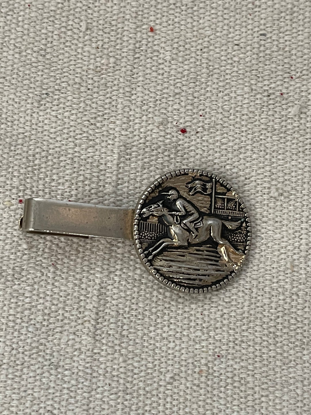 Vintage HORSE JOCKEY Tie Bar Clasp - Etsy