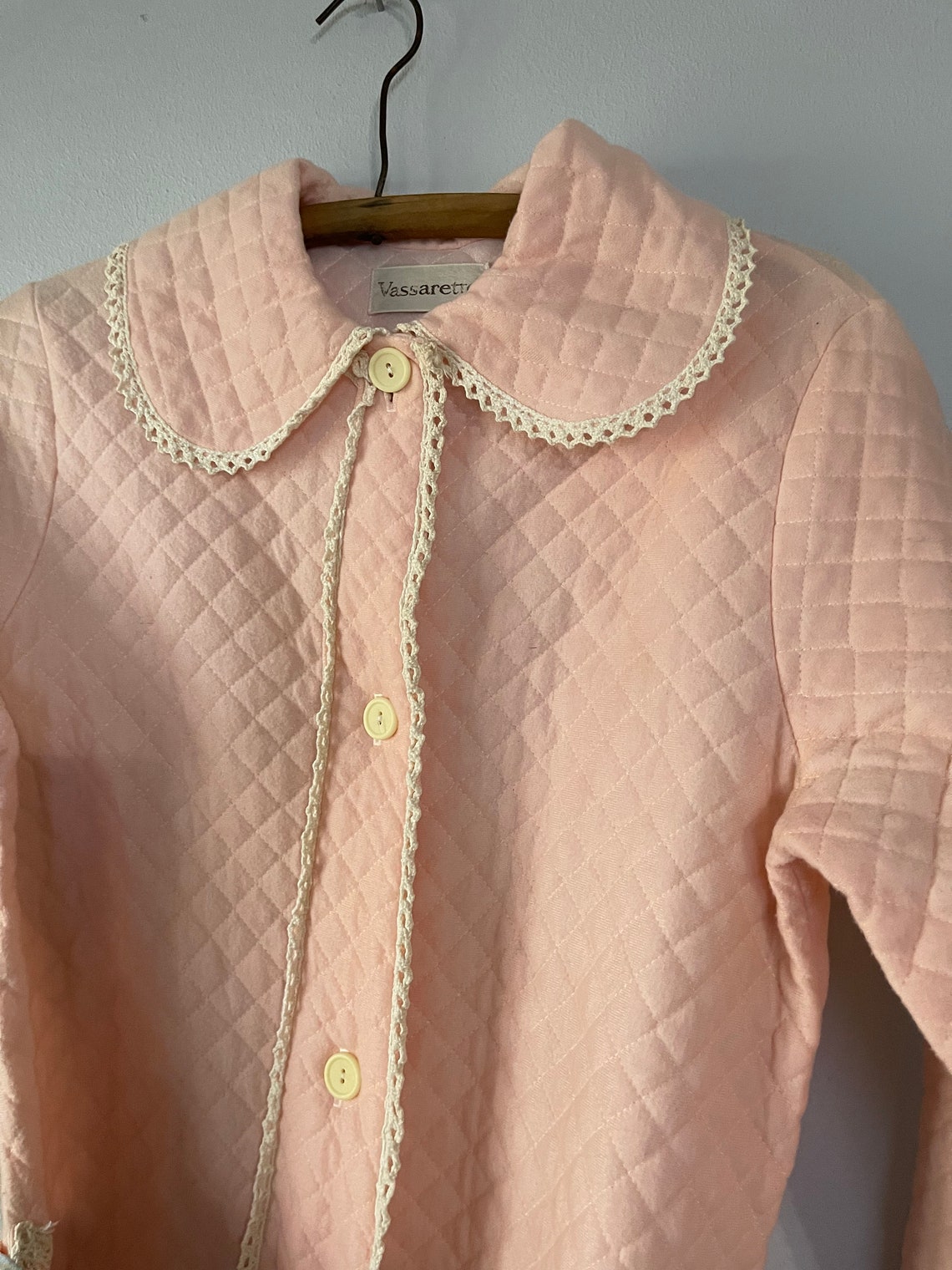 Vintage 60s Pink VASSARETTE Eyelet Trim ROBE Medium - Etsy