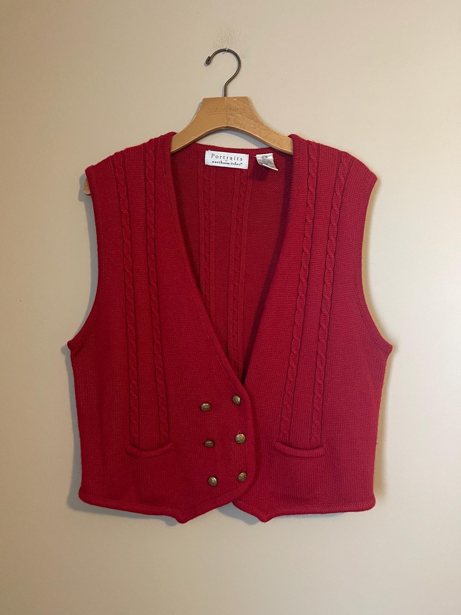 Vintage PREPPY Red Northern Isles SWEATER VEST Top Medium - Etsy