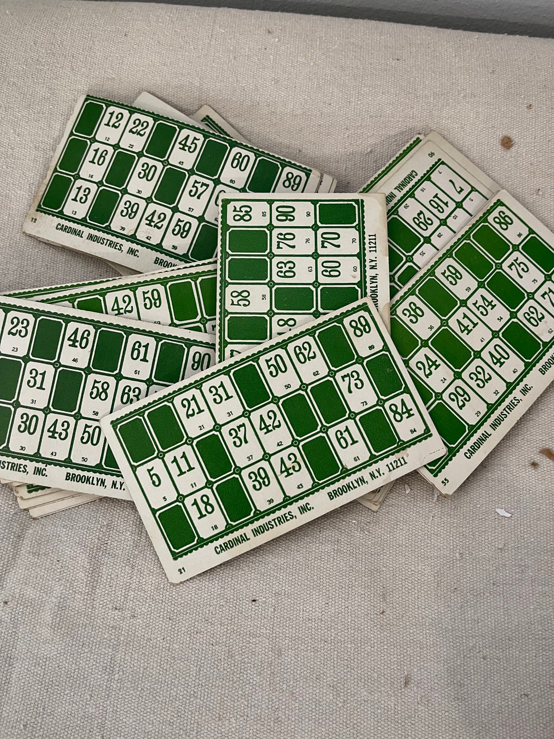 Vintage Lot of 60 Green & White GAME CARDS - Etsy