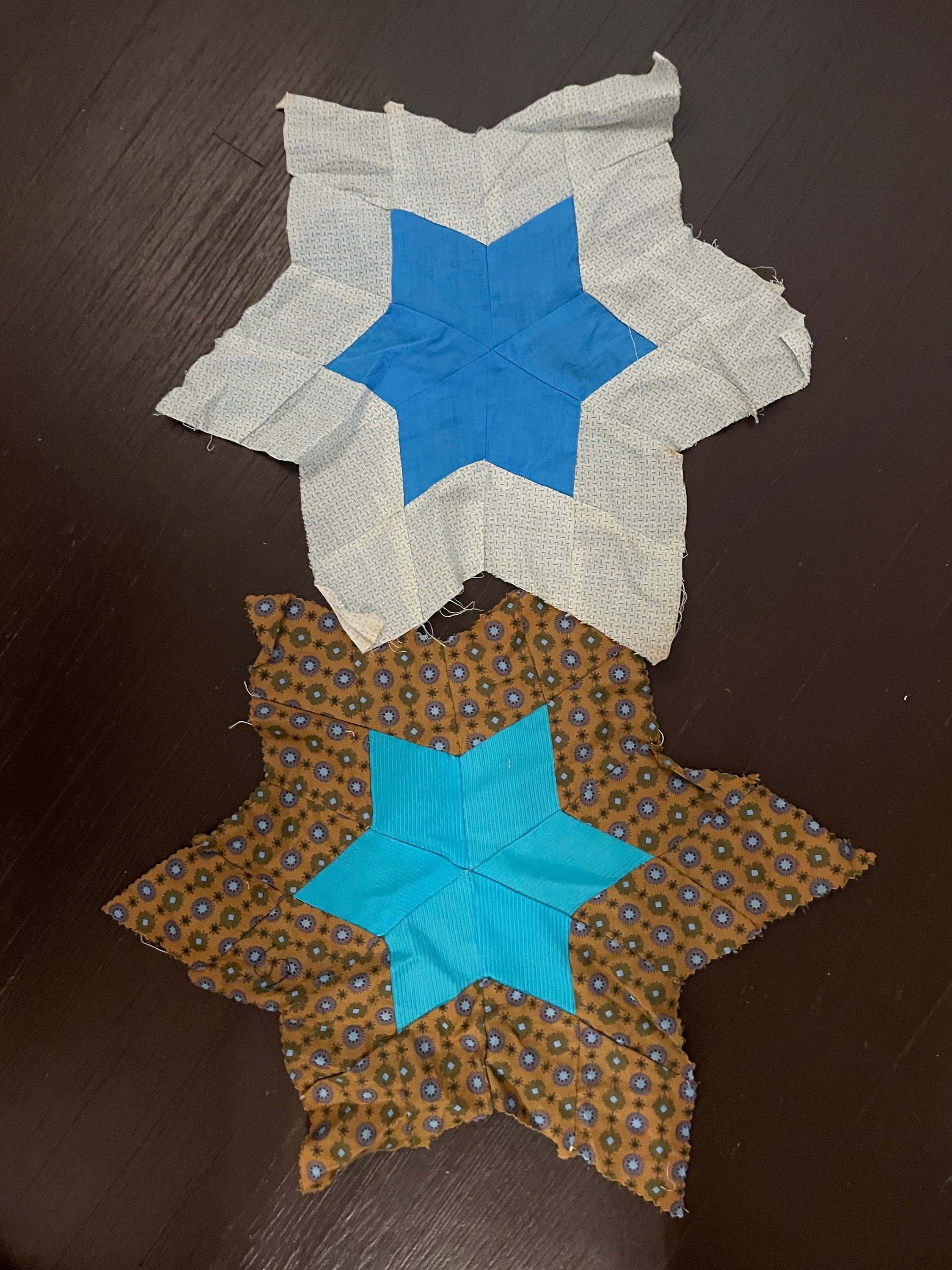 Vintage 60s LOT of 2 STAR Shaped QUILT Top Scrap Pieces - Etsy