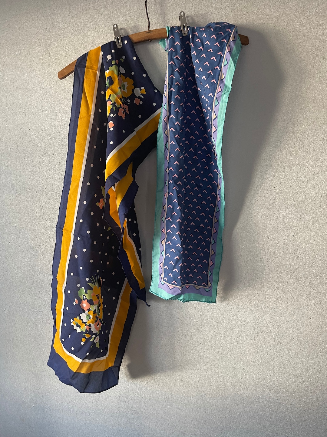 GORGEOUS Lot of 2 1960s RETRO Long SCARVES - Etsy