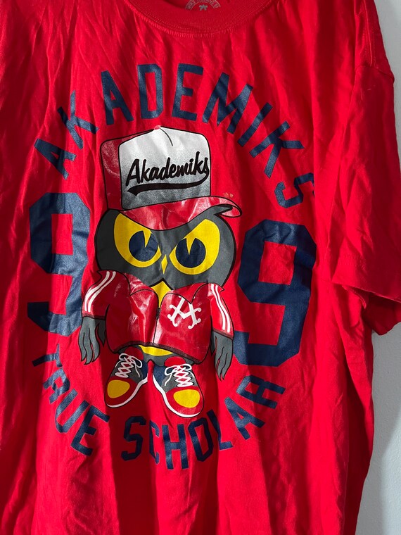 MENS Vintage 90s AKADEMIKS Red TSHIRT Extra large - Gem