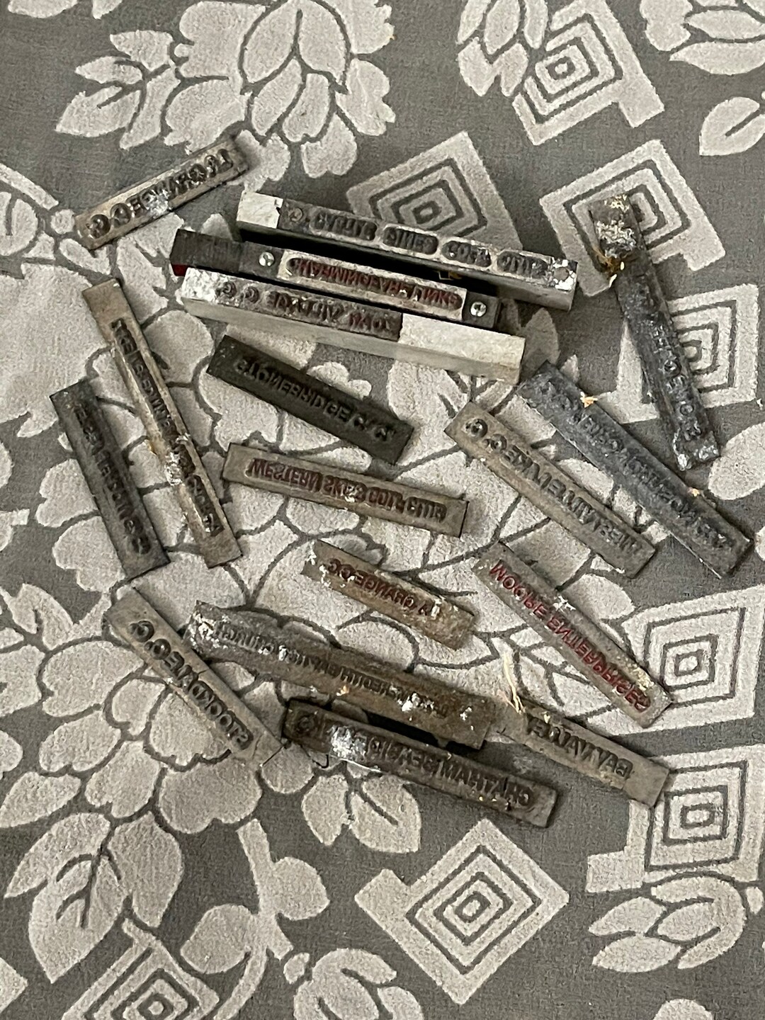 Vintage LOT of 17 OLD Metal Ink Stamps Flat - Etsy