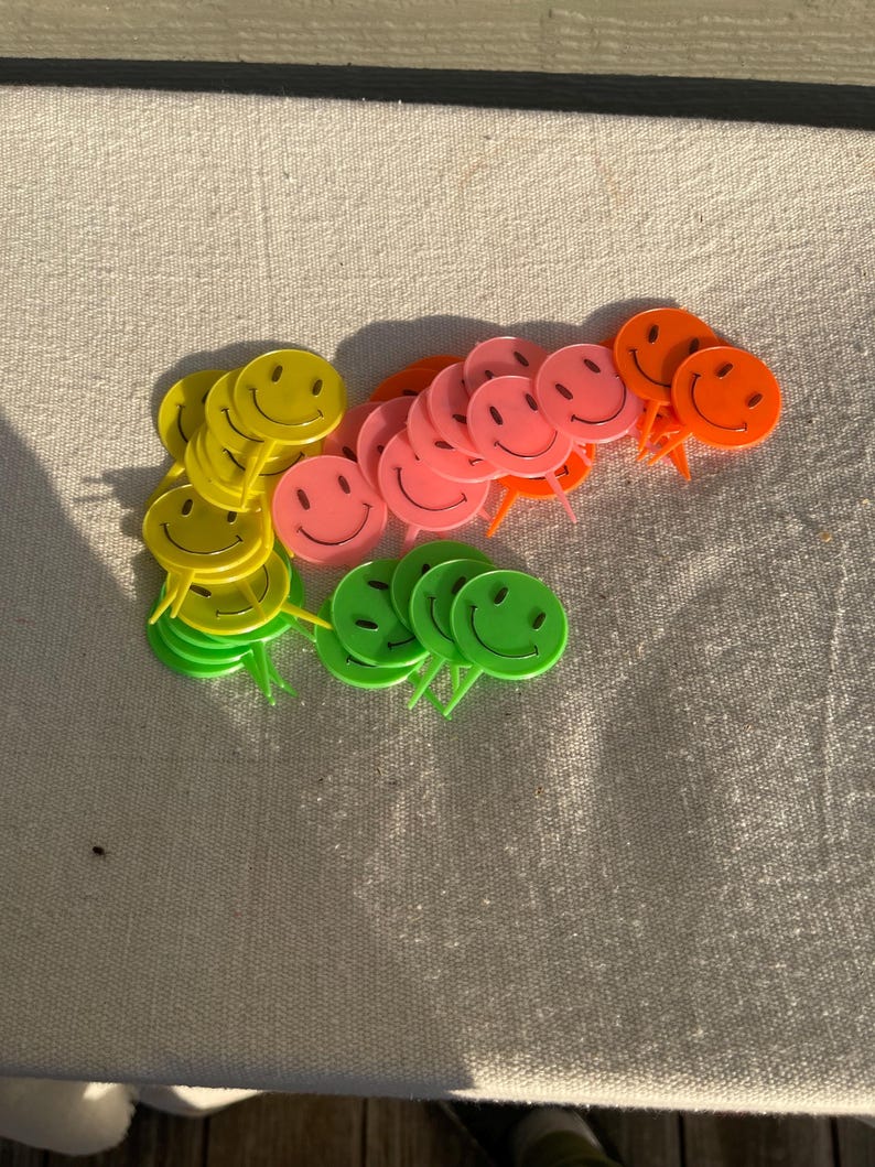 Vintage RETRO Lot of 40 Smiley Face CUPCAKE Toppers - Etsy