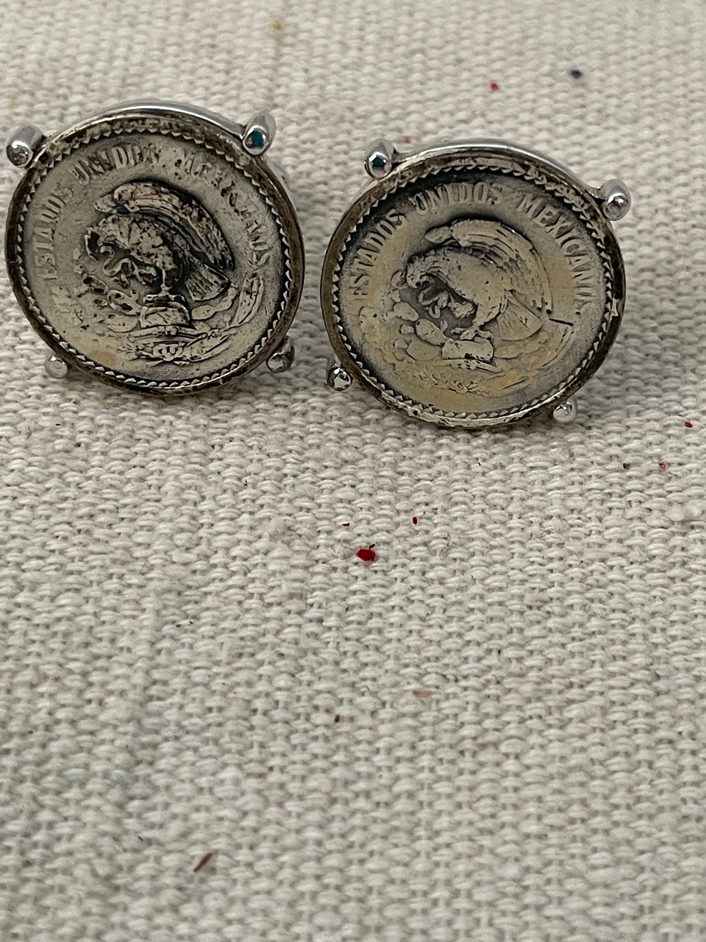 Vintage Mens Silver MEXICAN COIN Cuff Links - Etsy